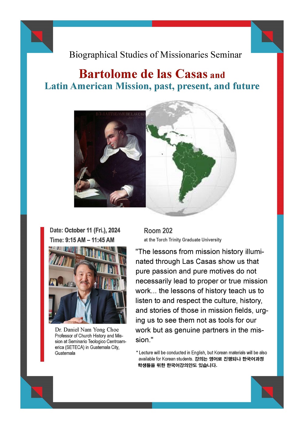 Announcement - Biographical Studies of Missionaries Seminar (Oct 11)